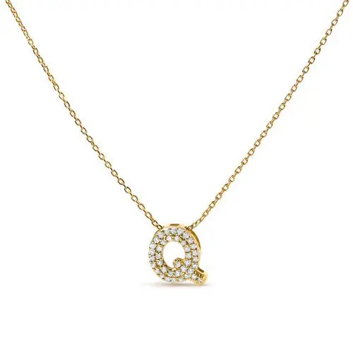 HAUS OF BRILLIANCE 10k Gold Diamond Accent Initial Pendant Necklace - Yellow | Q